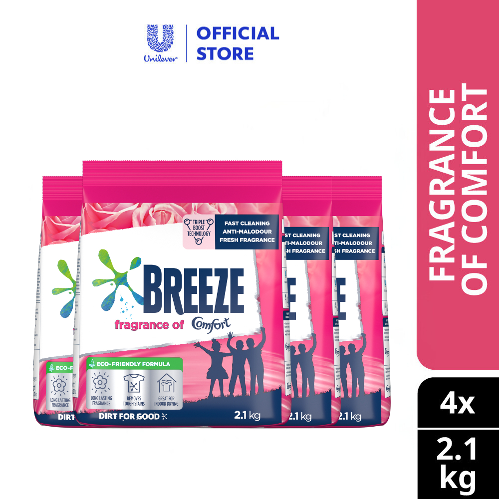 [Bundle of 4] Breeze Powder Detergent Fragrance of Comfort 2.1kg | Shopee Malaysia