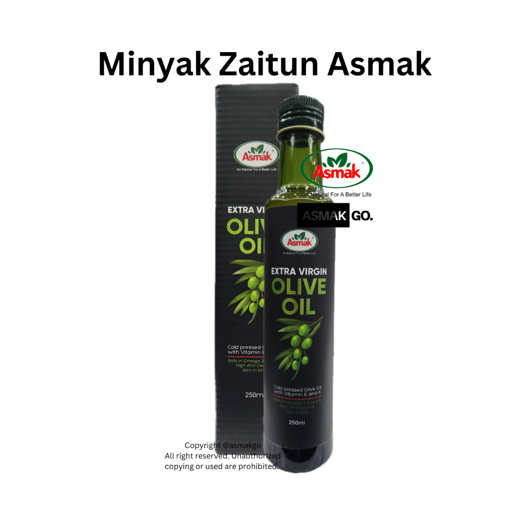Asmak Minyak Zaitun (Extra Virgin Olive Oil) EVOO 250ml Untuk Minuman ...