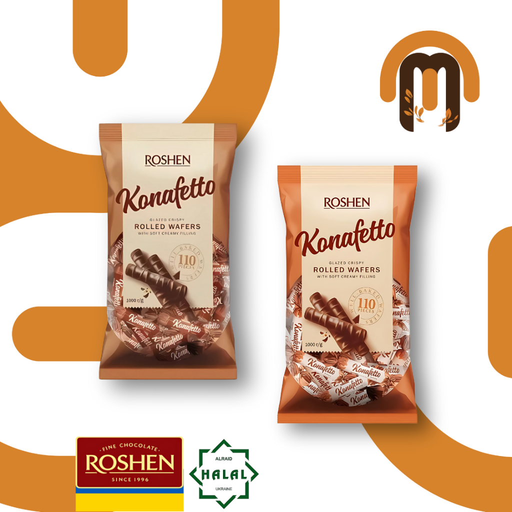 Roshen Konafetto Bianco Cocoa-Coated Wafer Delights 250g, 500g, 1kg ...