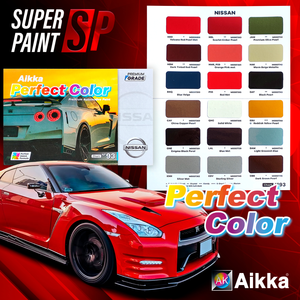 Aikka Perfect Color Chart No93 NISSAN 2K Paint Touch Up Paint Touch Up ...