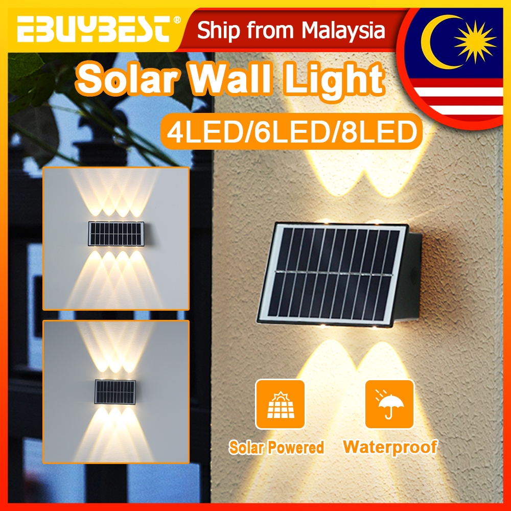 EBUYBEST LED Solar Outdoor Wall Light Waterproof Wall Lamp Up Down ...
