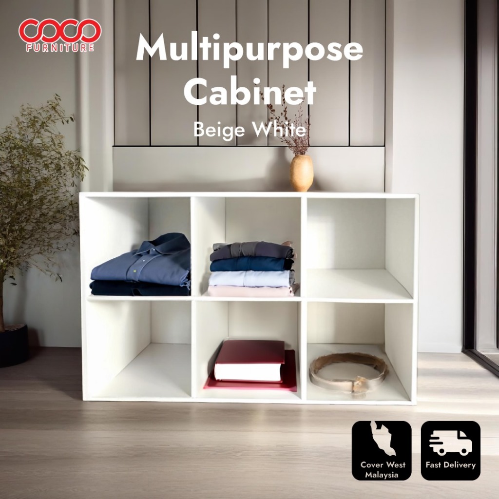 COCO Multipurpose rack/Cube Book Storage Cabinet Almari Kotak/Bookshelf Storage Cabinet/6 Tier ...