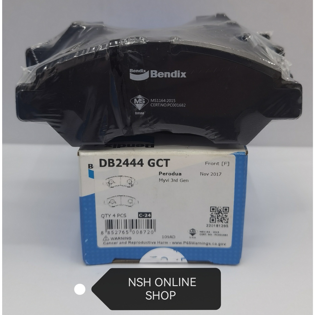 Bendix Brake Pad (GCT or MKT) Front for Perodua Myvi D20N 2018-2022 Year (DB2444) | Shopee Malaysia