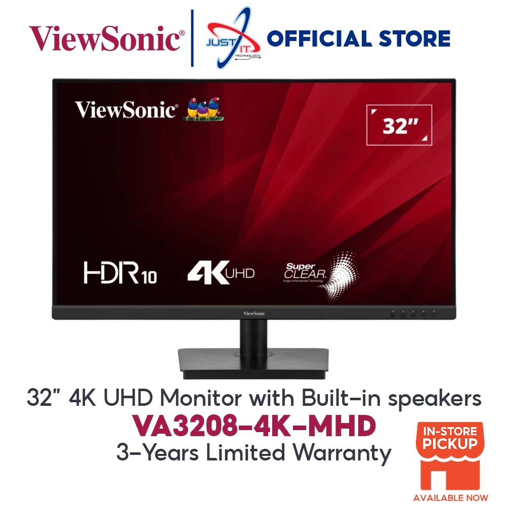 VIEWSONIC VA3208-4K-MHD 32" MONITOR WITH BUILT-IN SPEAKERS ( 32" VA 4K UHD / 4MS / 60HZ / HD MI ...