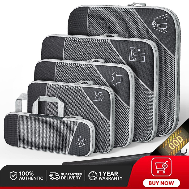 🇲🇾Ready Stock🔥 6pcs Travel Packable Bag Zipper Compression Packing ...
