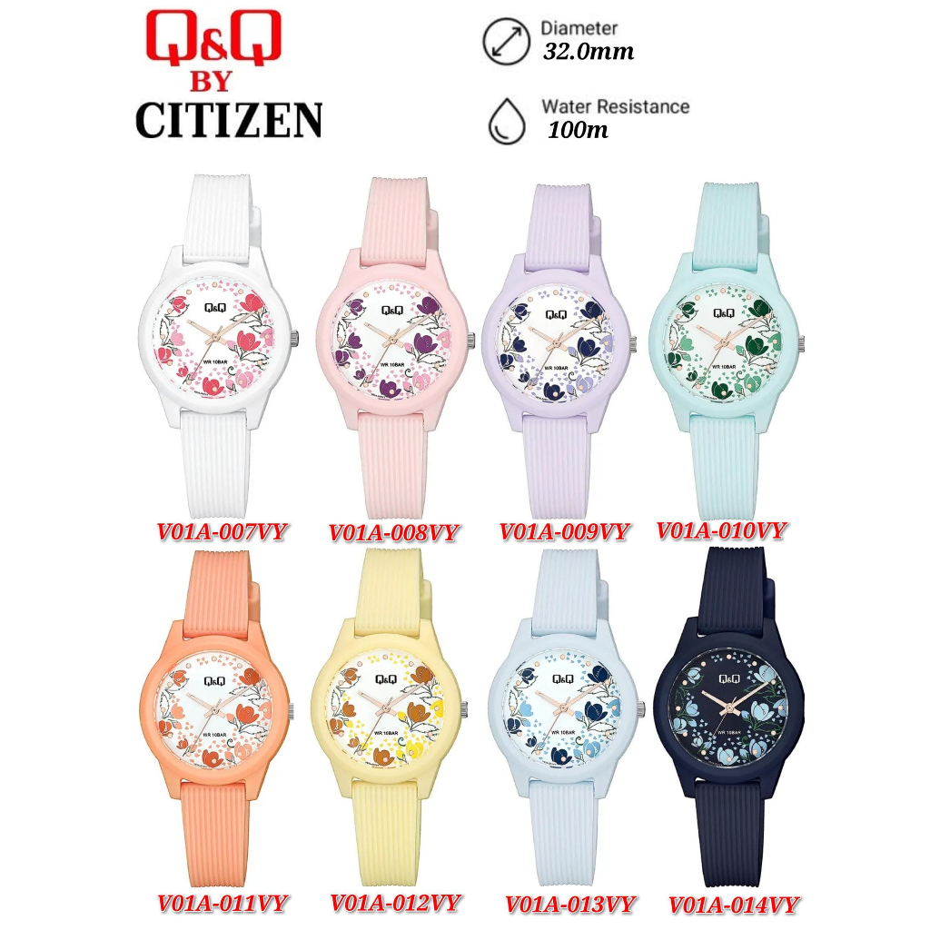 Q&Q Japan by Citizen Ladies Rubber Analogue Watch VS13 / V01A | Shopee Malaysia