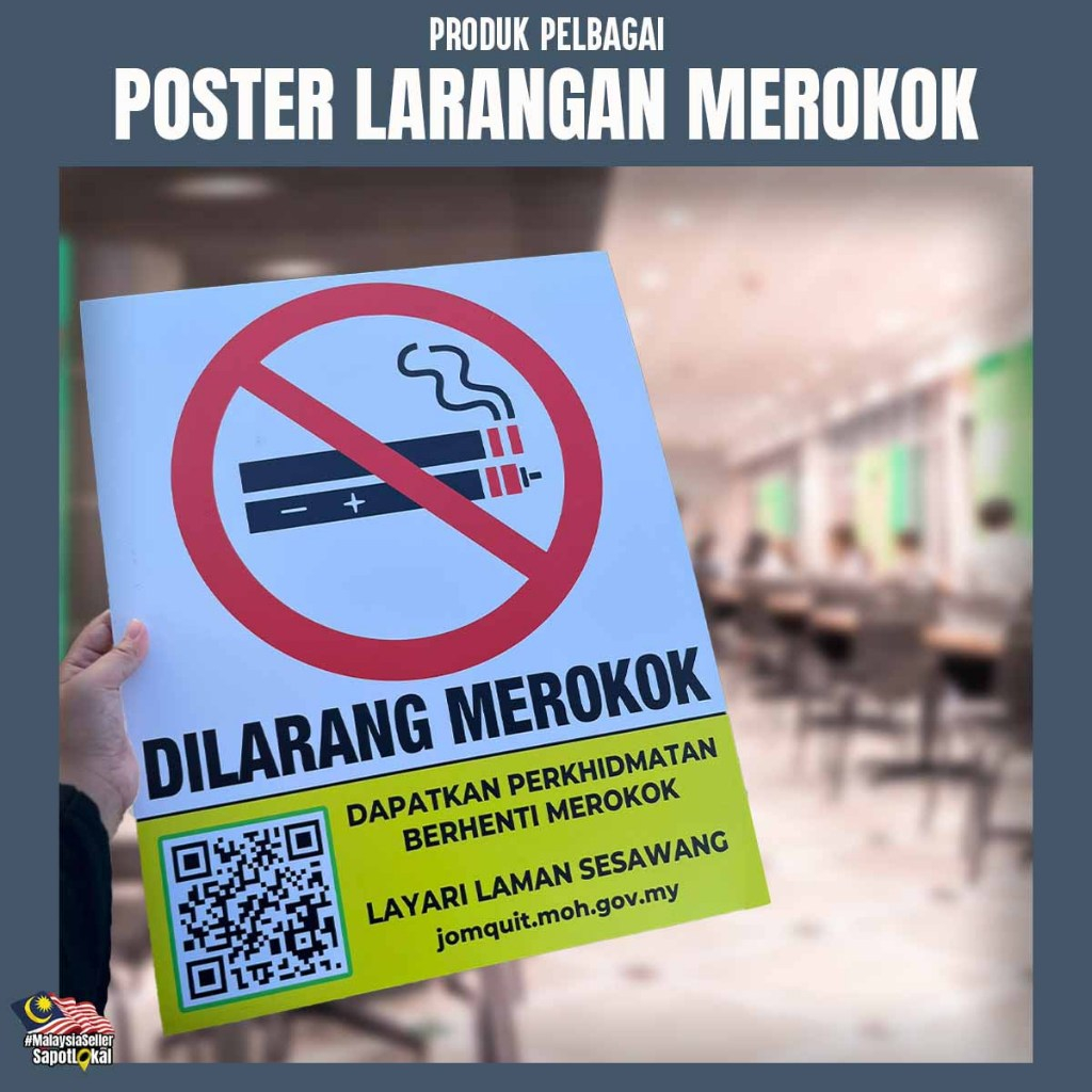 Poster LARANGAN MEROKOK / Papan Tanda / Signboard No Smoking No Vaping ...