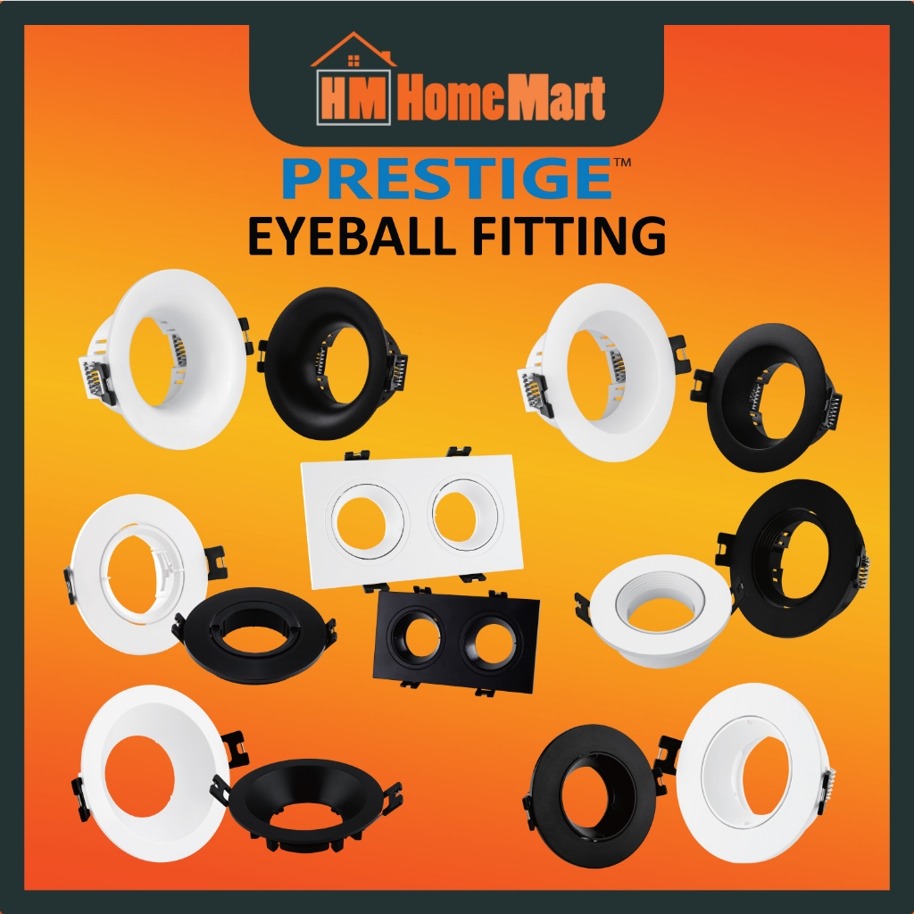 PRESTIGE EYEBALL FITTING BULB GU10 / MR16 / LED MODULE HOLDER ...