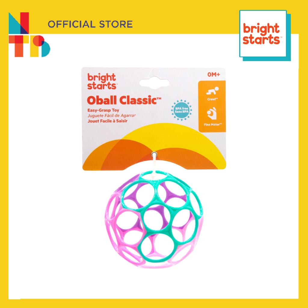 Bright Starts Oball Classic Easy-Grasp Toy Pink/Purple | Shopee Malaysia