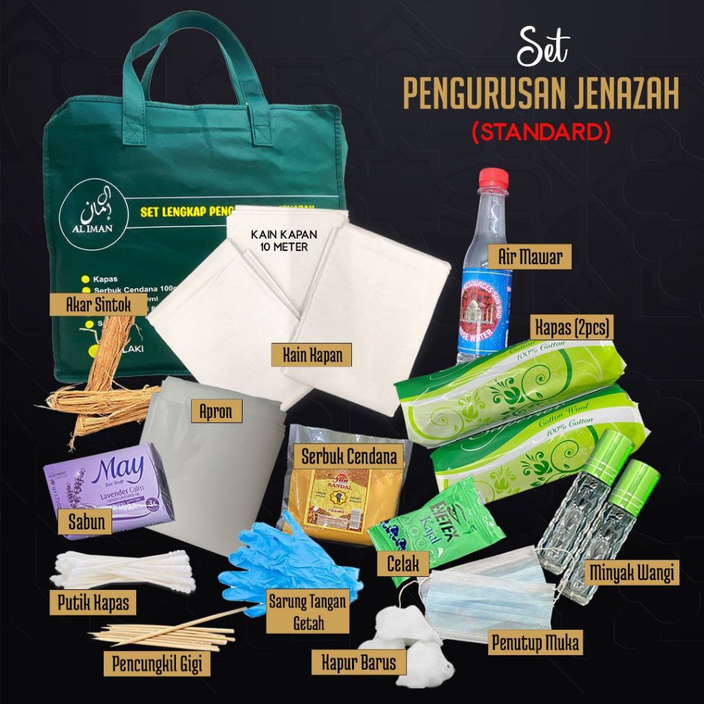 Set Jenazah Ekonomi di dalam Beg / Set Kelengkapan Jenazah Beg | Shopee ...