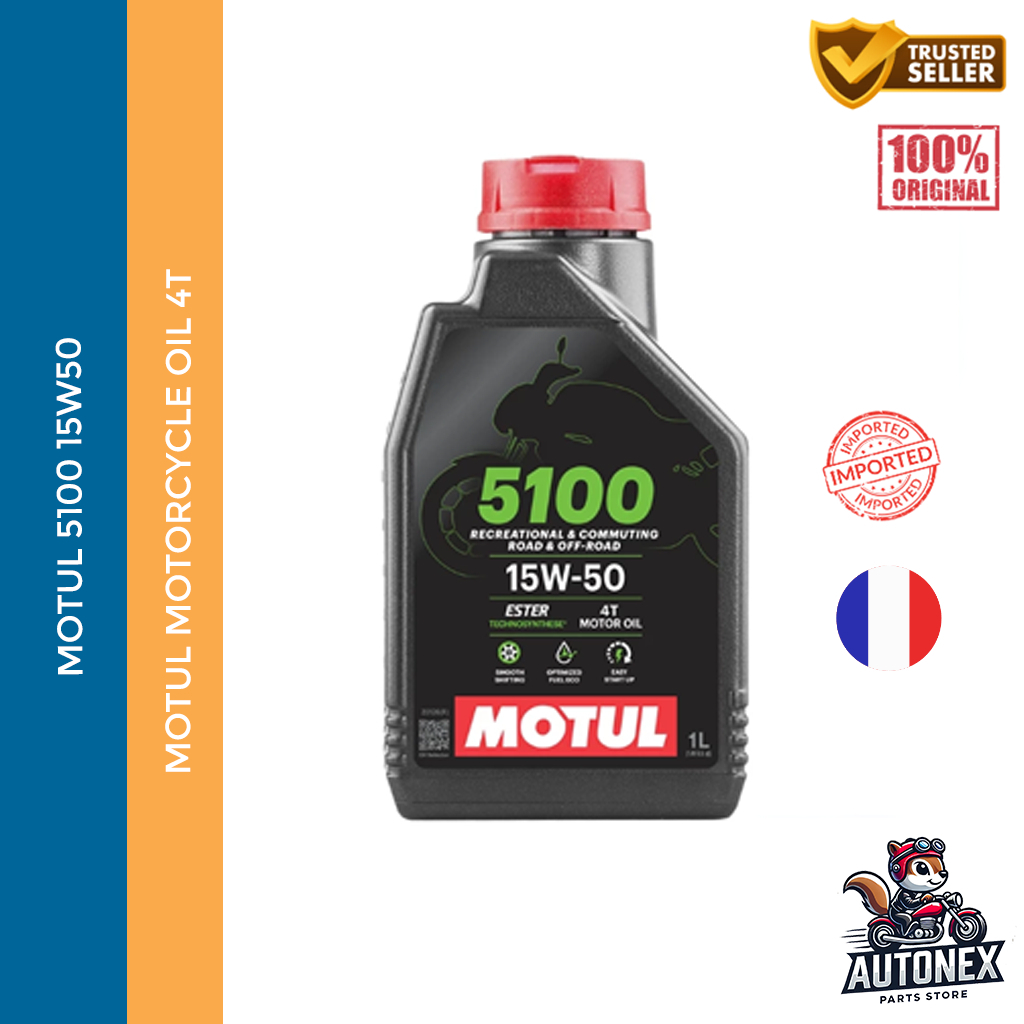 MOTUL ORIGINAL FRANCE 100%. ENGINE OIL/MINYAK HITAM 4T 5100 15W50 | Shopee Malaysia