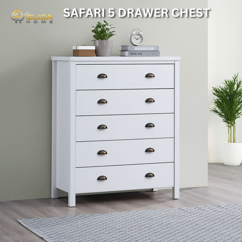 ELISA HOME Safari Almari Laci Almari Baju 5 Tingkat / 5 Chest Drawer ...