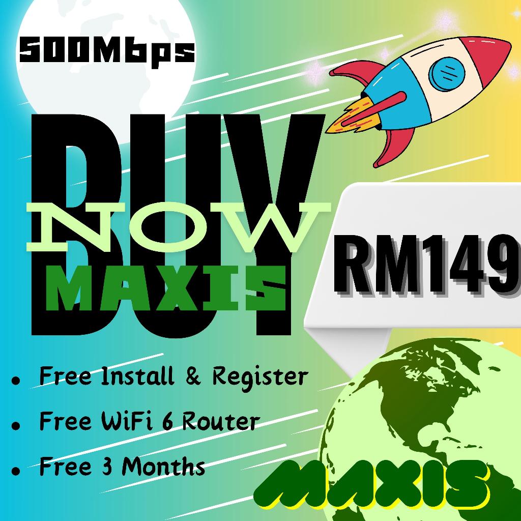🔥500Mbps🔥 Modem Maxis Home Fibre 500Mbps | Unlimited Data Hotspot Wifi ...