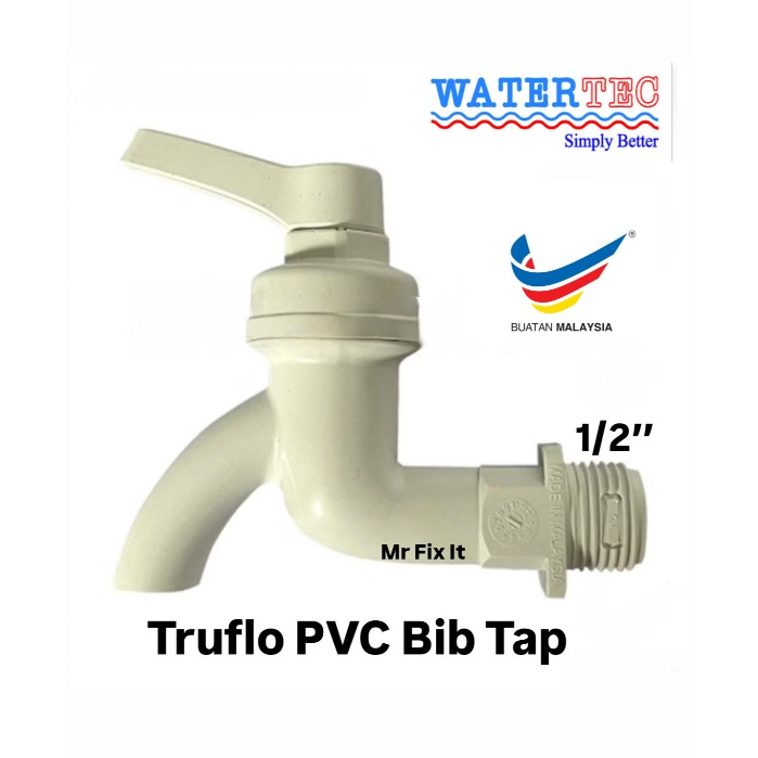 Mr Fix It Truflo PVC Bib Tap 1/2'' Bathroom Kitchen Garden Basin Sink ...