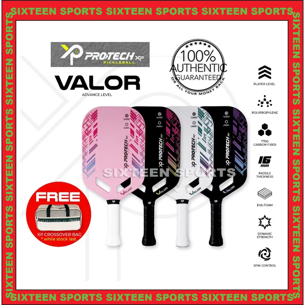 Protech Pickleball Paddle -"VALOR" Series (1 Paddle with Cover ...