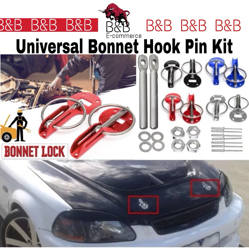 Sparco Bonnet Lock Pin Hood Pin Bonnet Lock Universal Hood Pin Kit ...