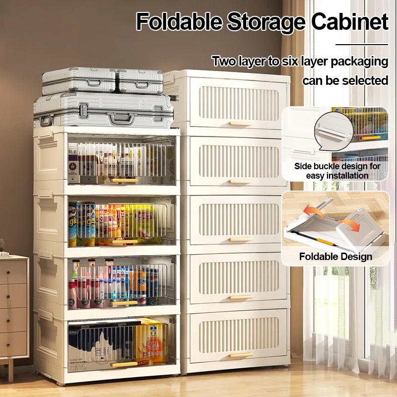 Pintu Cabinet Dapur 2/3/4/5/6 Layers Storage Foldable Transparent Box ...