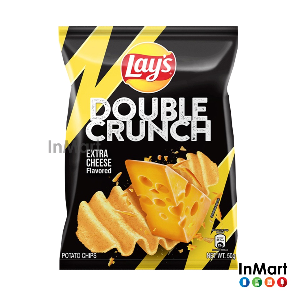 Lays Potato Chips Double Crunch Extra Cheese 50g 乐事 薯片 双重脆 加起司 Lay's ...