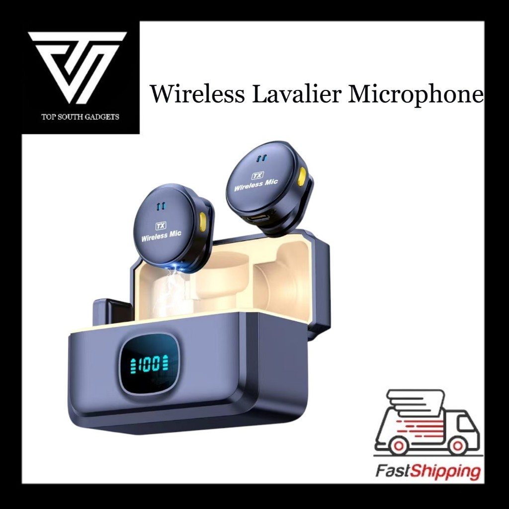 Wireless Lavalier Microphone Button Magnetic Streaming Noise ...