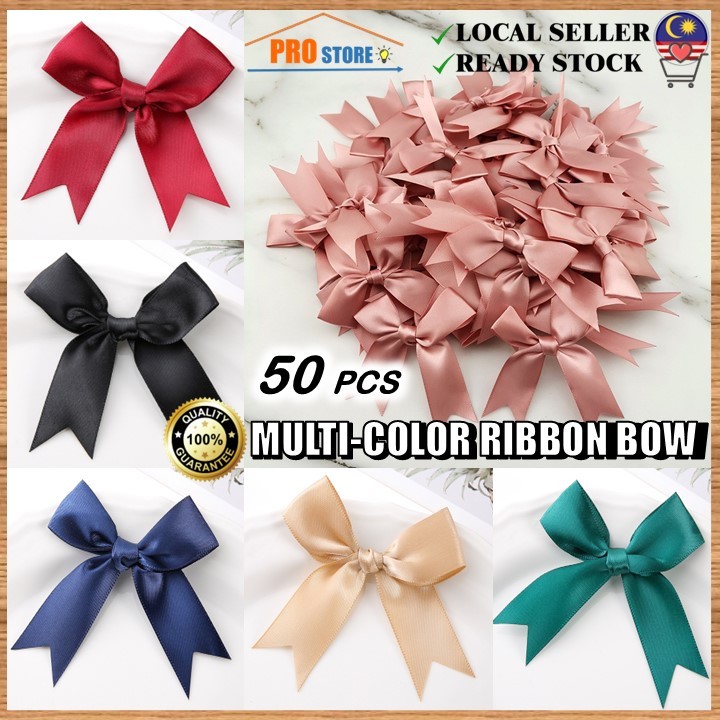 Ribbon Satin Ready Made Width 2.5 (50PCS) Reben Gift DIY Riben Hadiah ...