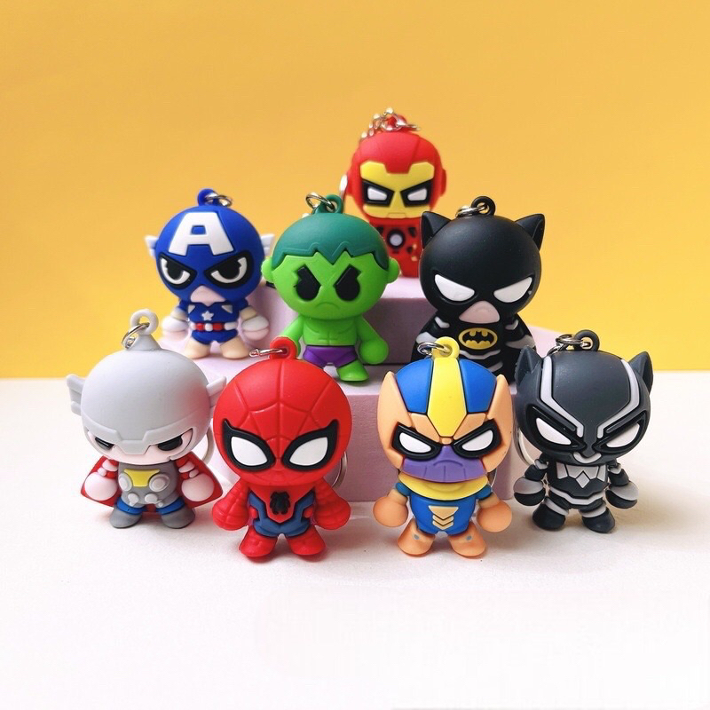 Keychain Marvel Avengers Spiderman Ironman Thor Batman Captain America ...