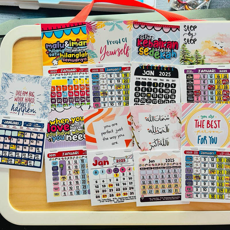 2025 Custom Made Mini Calendar Mini Kalendar 2025 with Motivation Quote ...