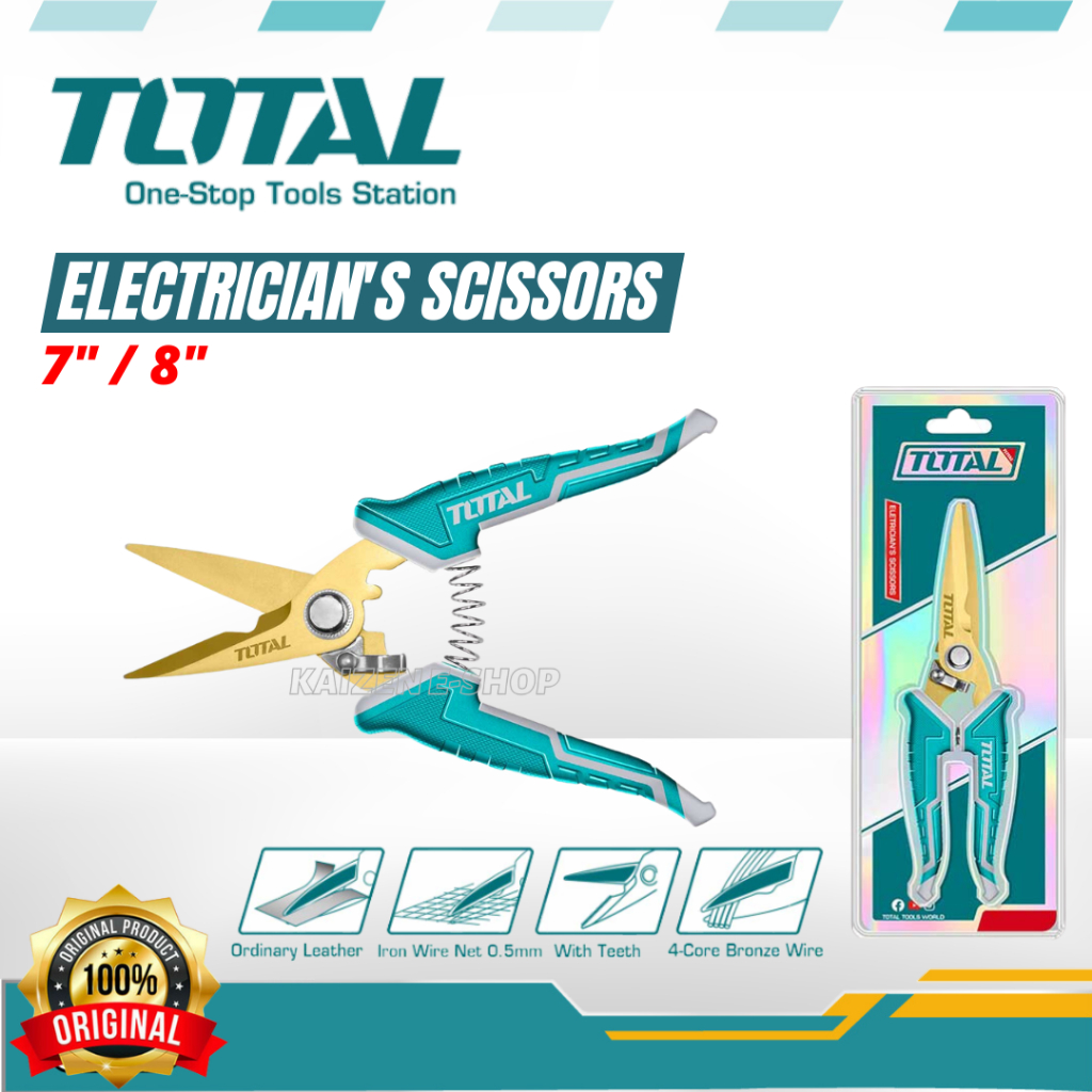 TOTAL THT117871 (7") / THT118871 (8") Electrician’s Scissors | Shopee ...