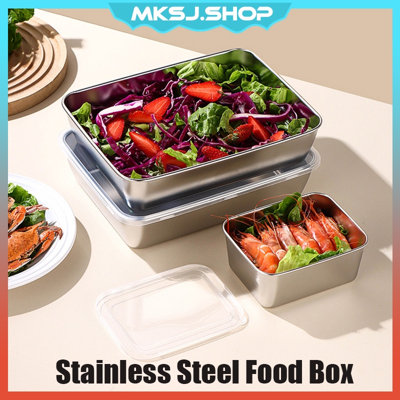 Stainless Steel Box Food Organizer With Lid Crisper Fresh-Keeping ...