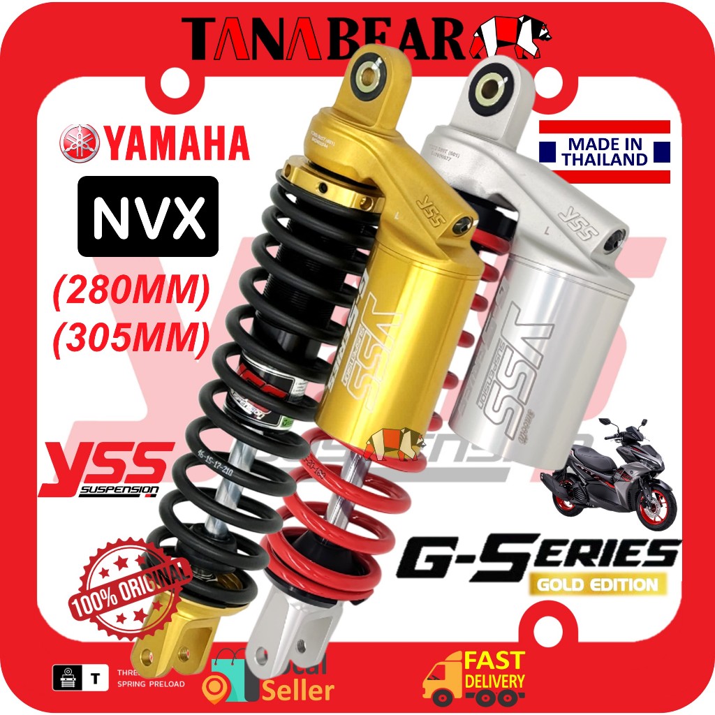 YSS NVX (280MM / 305MM) G-Series Gold Edition. Adjustable absorber ...