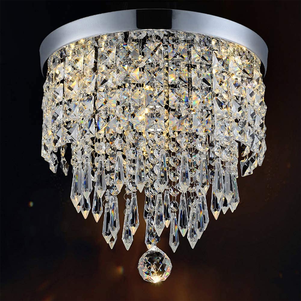 Luxury K9 Crystal LED Ceiling Light Lampu Hiasan Siling Kristal Modern Pendant Chandelier Lamp ...