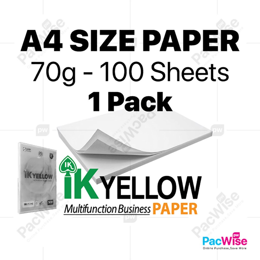 A4 Paper – Indah Kiat IK Yellow | 70gsm & 80gsm Copier Paper /Kertas ...
