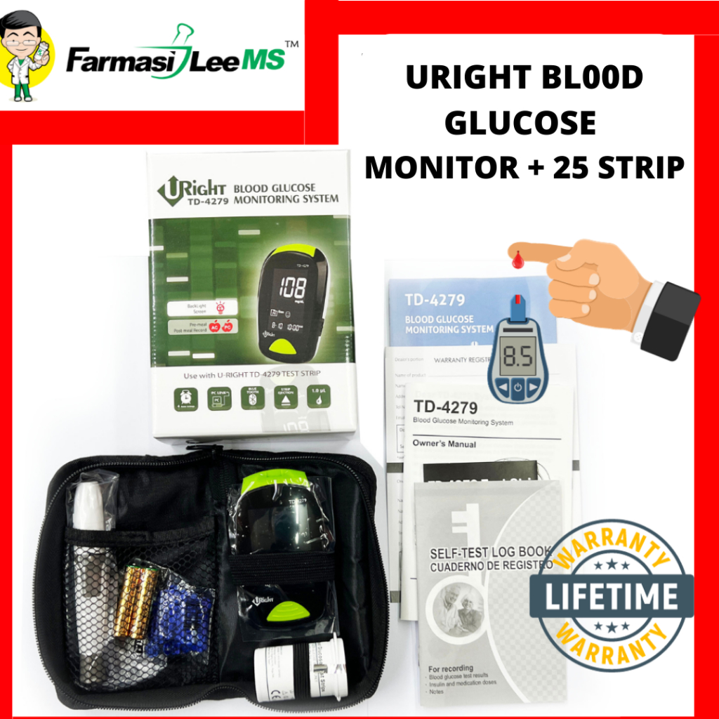 URight TD-4279 Blood Glucose Monitoring System + 25 test strips (Life ...