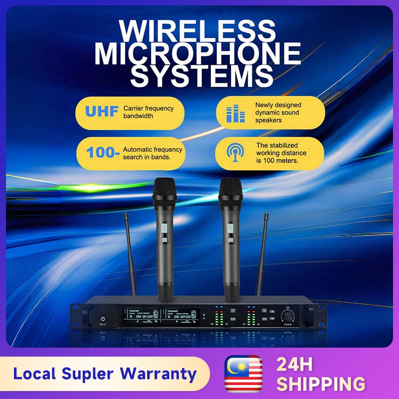 UHF Professional Wireless Microphone System For Speech Karaoke Party Stage Performance Singer ...
