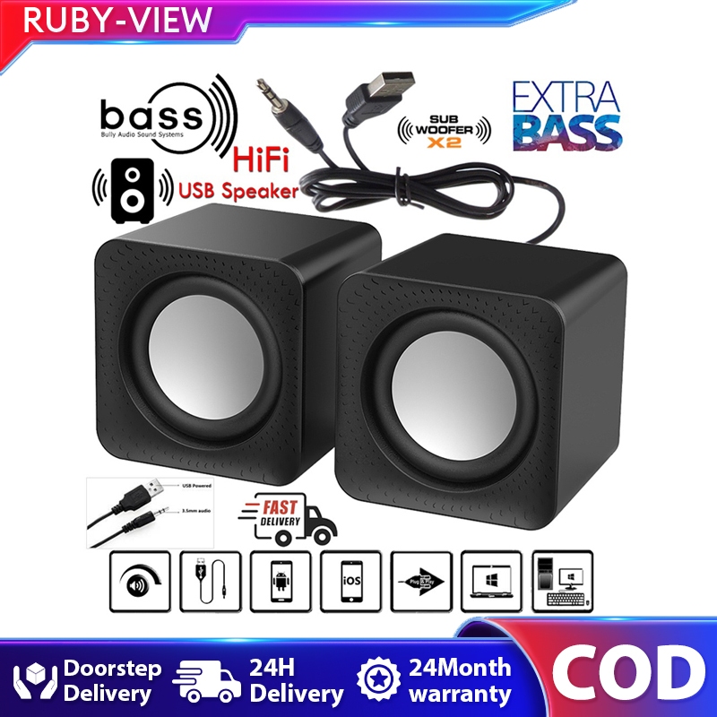 RUBY Speaker PC Mini Speaker Wired USB 9D Stereo HiFi Subwoofer 音箱 | Shopee Malaysia