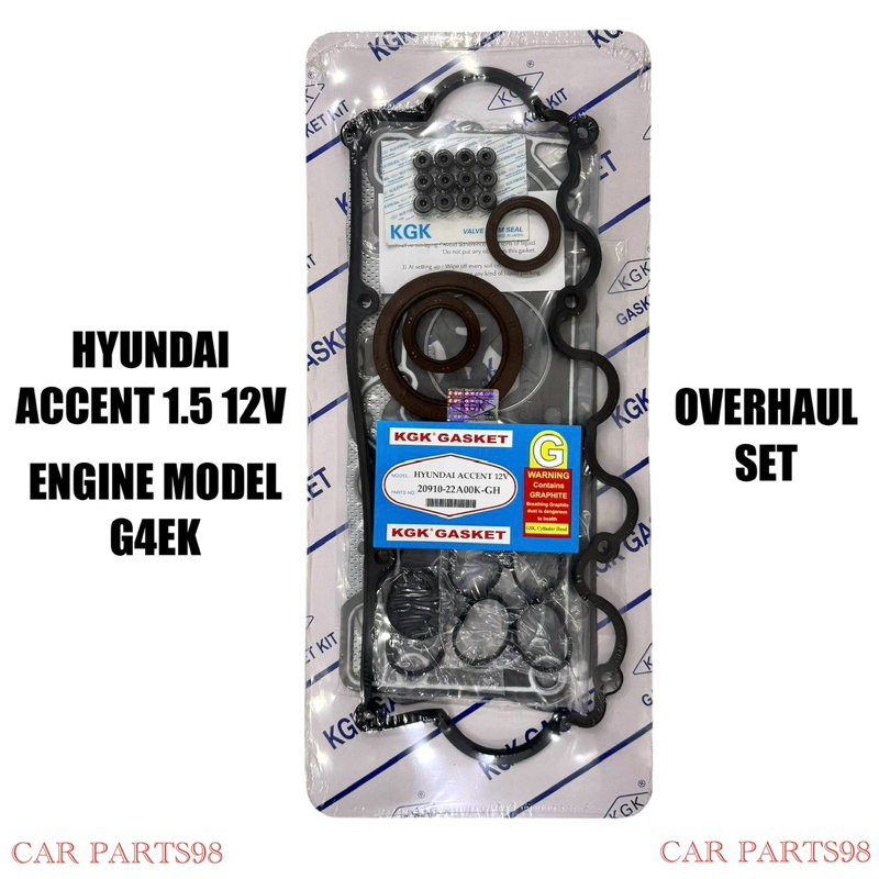 KGK GASKET HYUNDAI ACCENT 1.5 12V ENGINE G4EK TOP SET & OVERHAUL SET | Shopee Malaysia