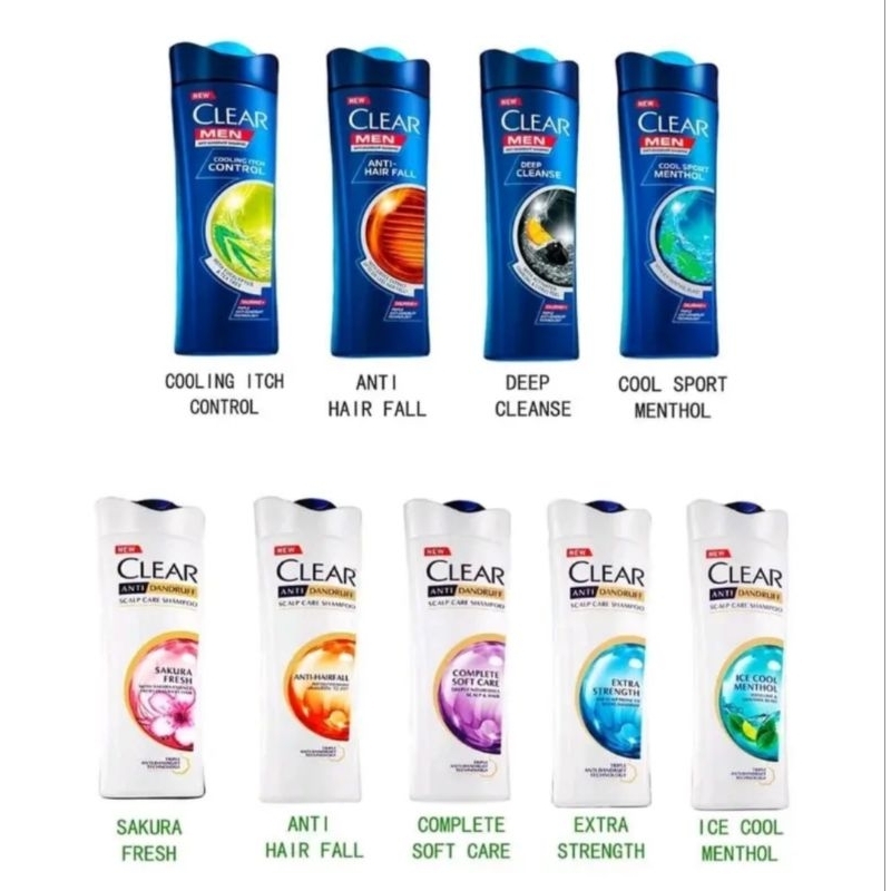 Clear Men/ Clear Shampoo 325ml Anti Hair fall/ Cool Sport Menthol/ Deep ...