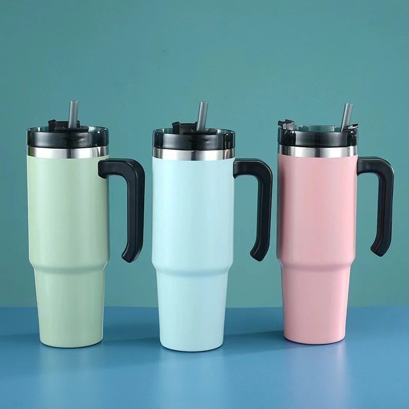 600ml / 900ml Tumbler Mug Handle Stainless Steel Vacuum Thermal Cup ...