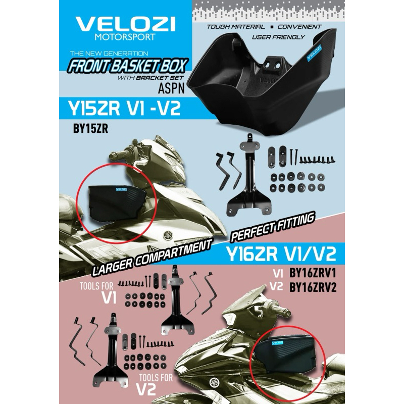 YAMAHA Y15 V1 /V2 Y16 V1 V2(ABS) PVC BASKET BAKUL WITH BRACKET ASSY ...