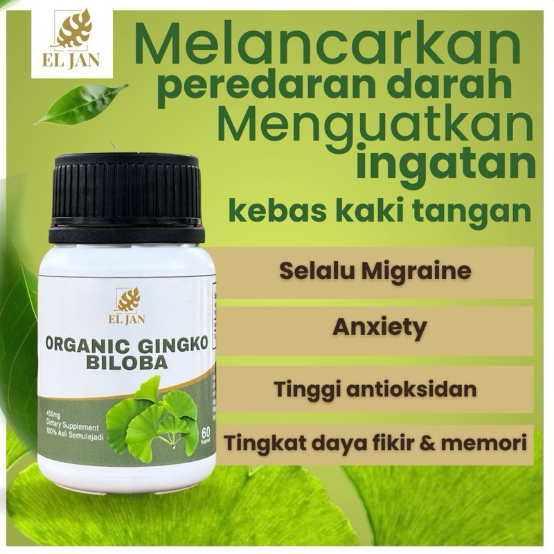 Eljan Organic Gingko Biloba | Melancarkan Peredaran Darah ...