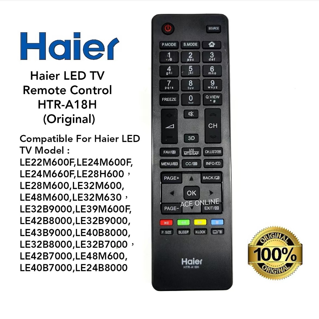 Haier LED TV Remote Control HTR-A18H (OEM & Original) | Shopee Malaysia