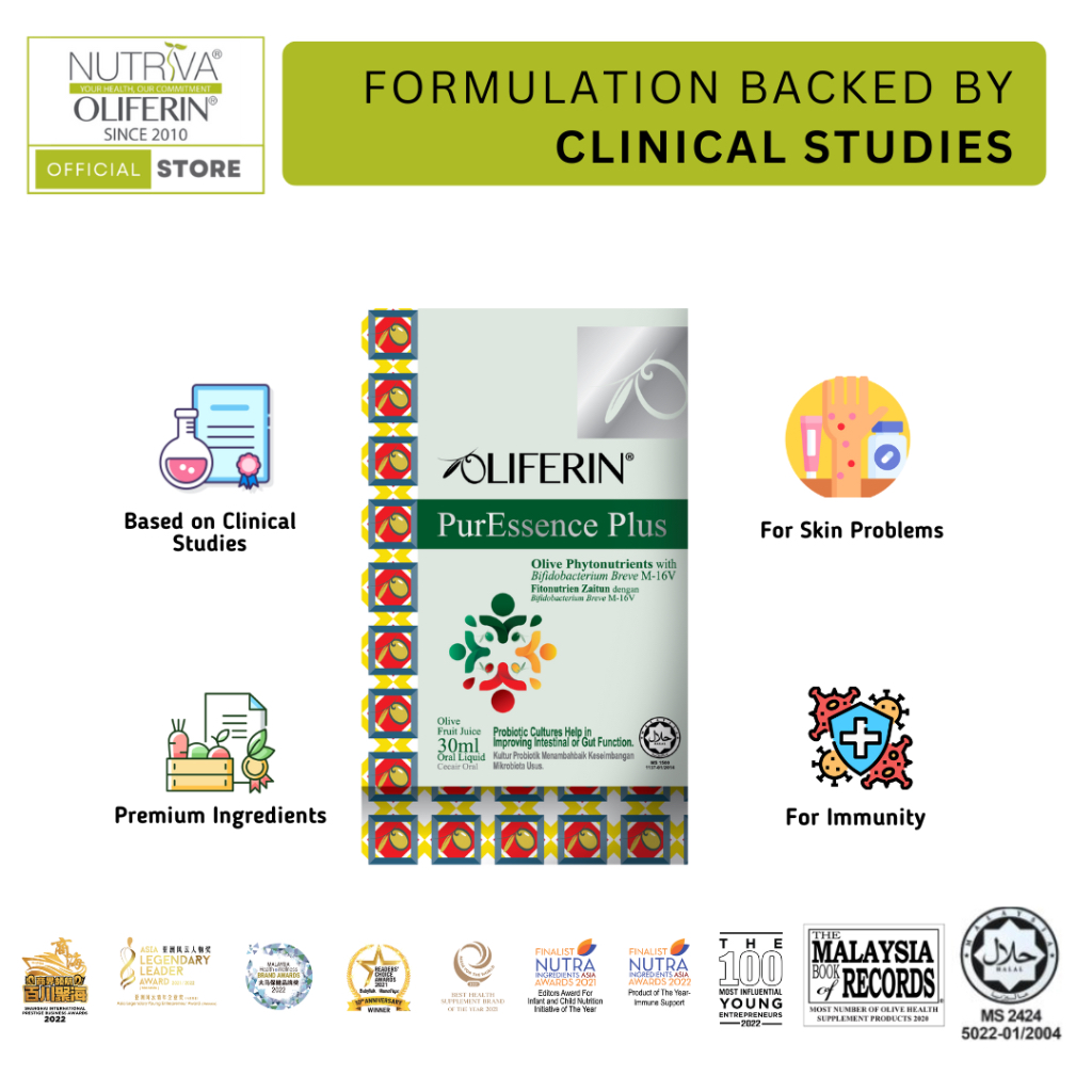 Oliferin PurEssence Plus diperkayakan Bifidobacterium (30ml) | Shopee ...