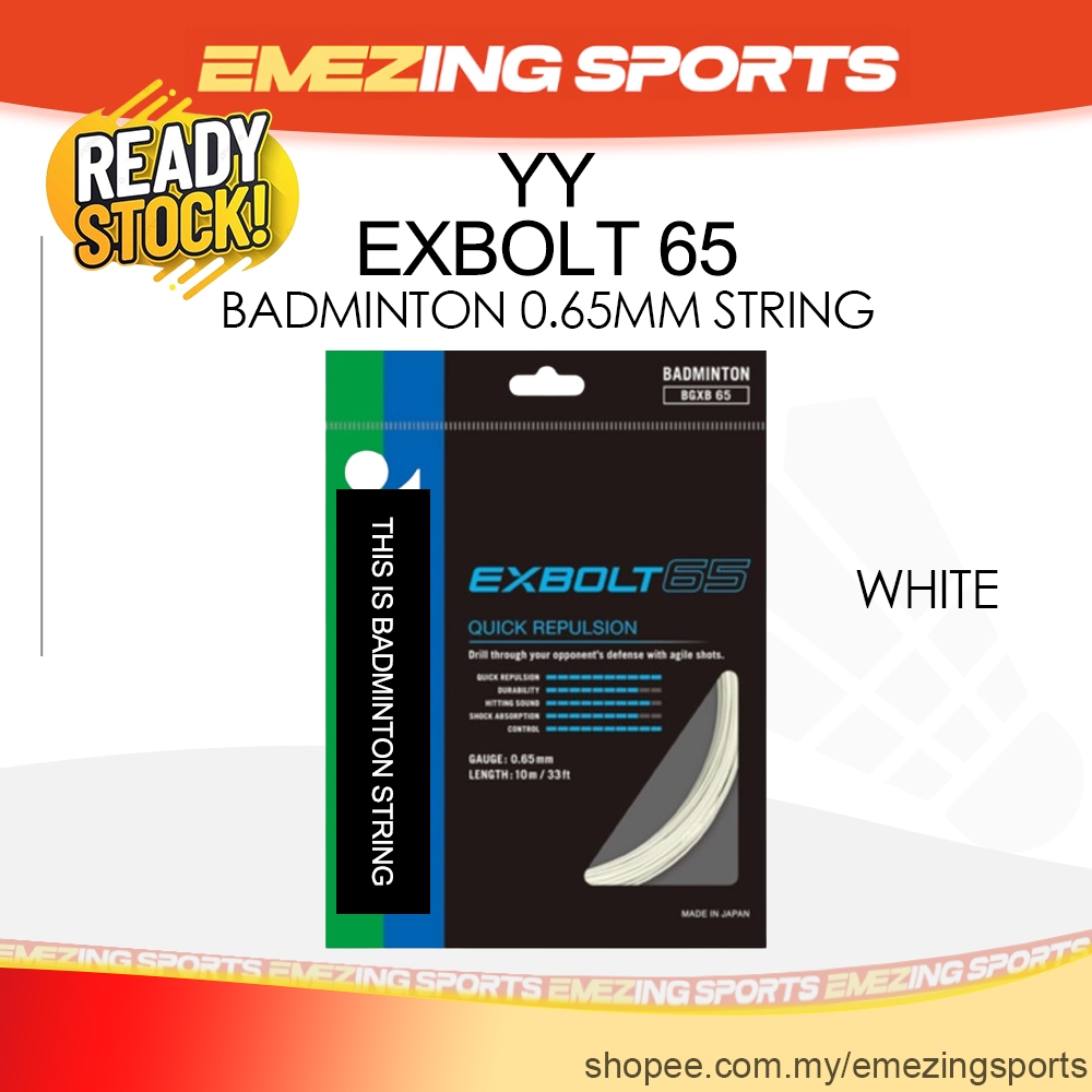 (100% ORIGINAL) YY EXBOLT 65 BADMINTON STRING WHITE / BLACK / YELLOW ...