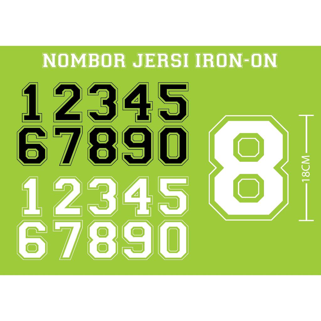Sticker Nombor Baju Jersi Iron On DTF | Shopee Malaysia