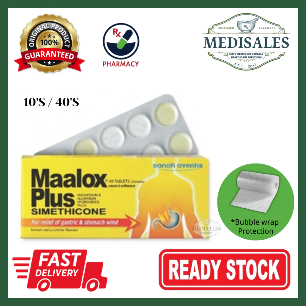 MAALOX PLUS CHEWABLE 25MG TAB 10'S | 40'S (EXP 03/2026) | ANTACID ...