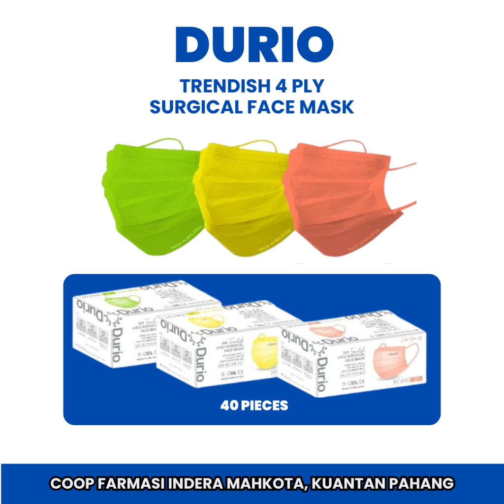 CLEARANCE ITEMS!!! DURIO 4 PLY SURGICAL FACE MASK 40 PCS | Shopee Malaysia