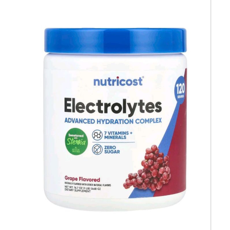 NUTRICOST Electrolytes, Advanced Hydration Complex, Grape, 468g ...