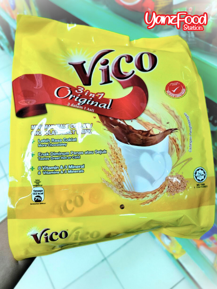 VICO 3in1 Original Chocolate Malt Drink Minuman Malt Coklat 15 Sachets ...