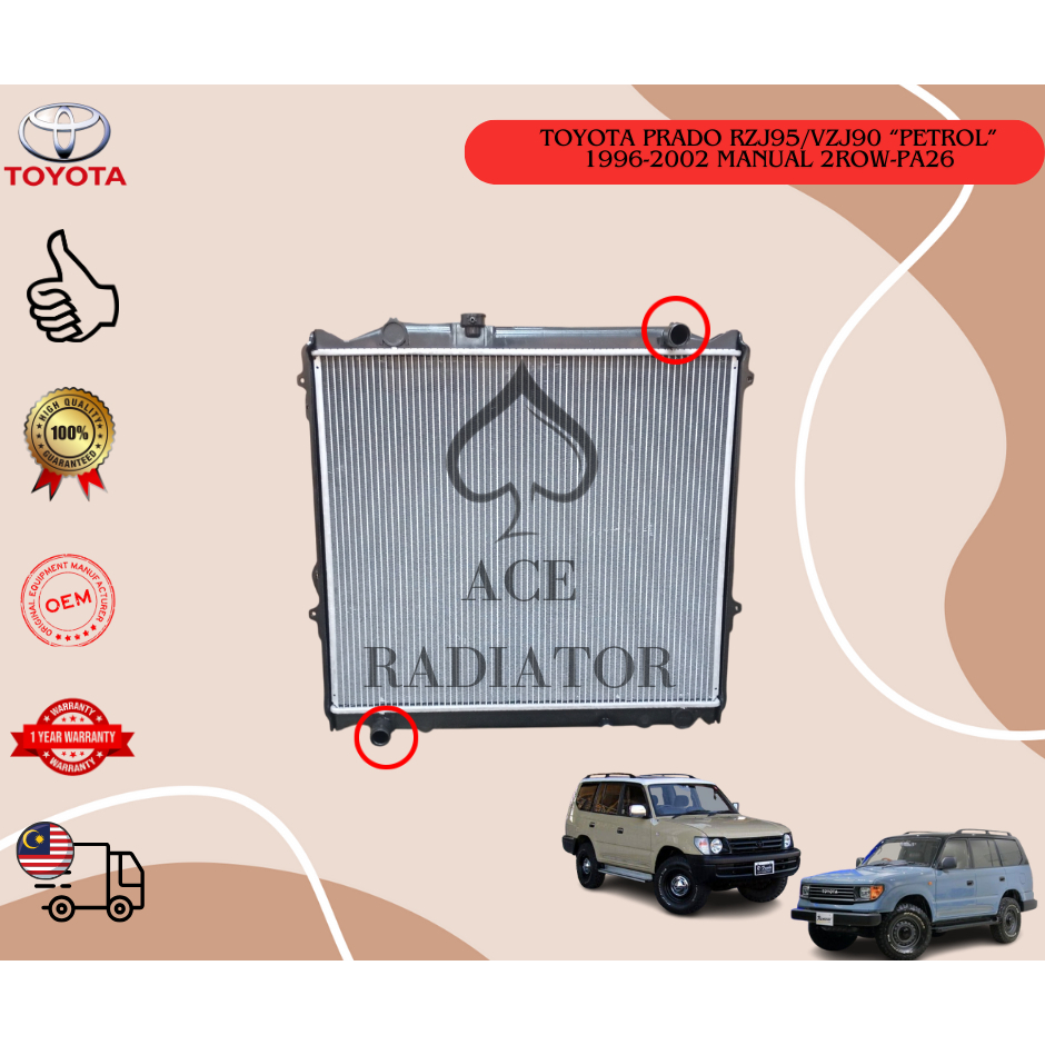 TOYOTA PRADO RZJ95/VZJ90 “PETROL” 1996-2002 OEM RADIATOR ASSY MANUAL ...