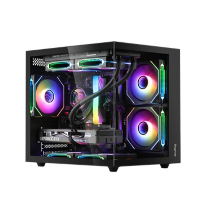 Segotep Brave W1 BLACK WHITE MATX Casing Tempered Glass Compact PC Case ...