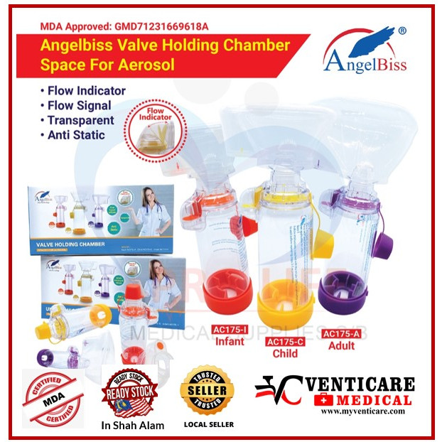MDI SPACER VALVE HOLDING CHAMBER - SPACE FOR AEROSOL NEBULIZER VENTOLIN ...